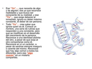 El Yo Frente A La Crisis | PPT