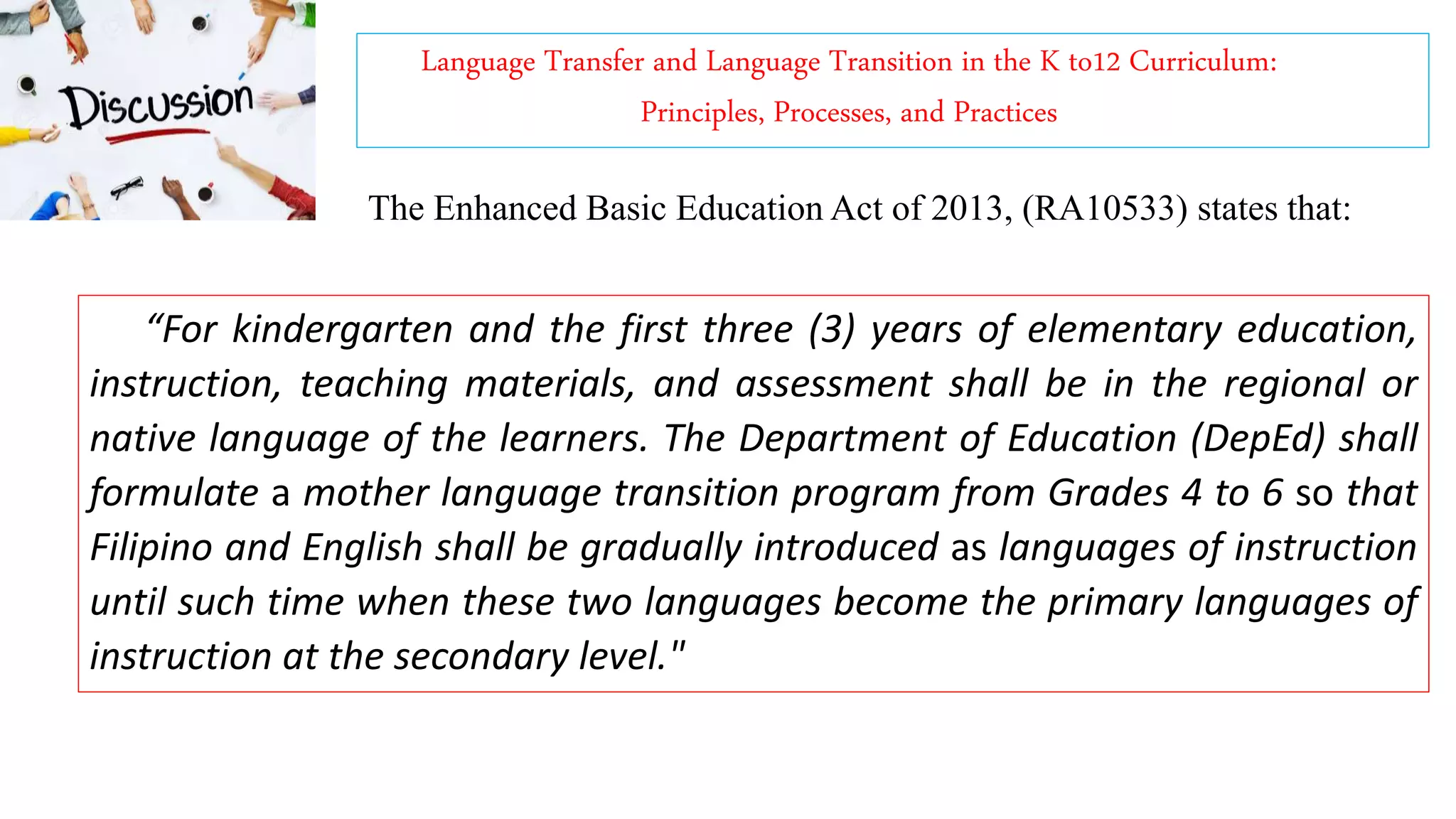 MTB-MLE Framework | PPTX