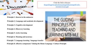 MTB-MLE Framework | PPTX