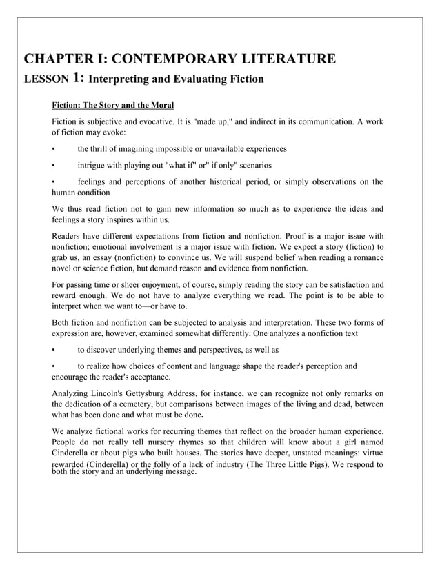 EL 117 Contemporary Popular Literature Prelim Module 1.pdf | Fiction | Books and Literature