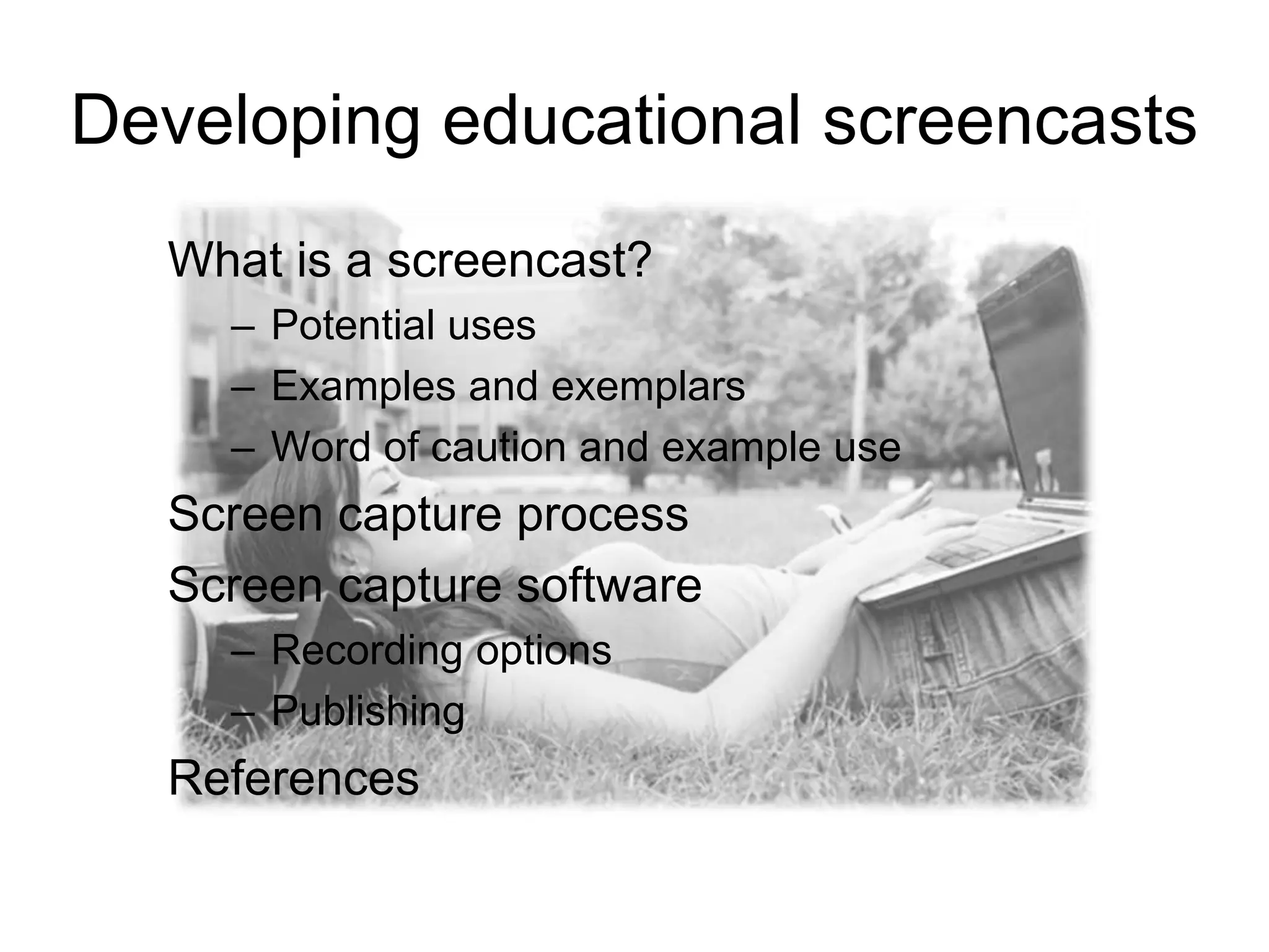 Screencasting Workshop Handout | PPT