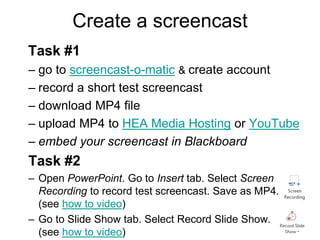 Screencasting Workshop Handout | PPT