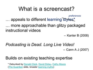 Screencasting Workshop Handout | PPT
