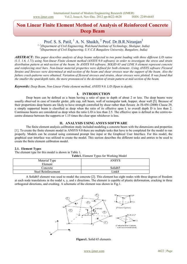 Non Linear Finite Element Method of Analysis of Reinforced Concrete Deep Beam | PDF