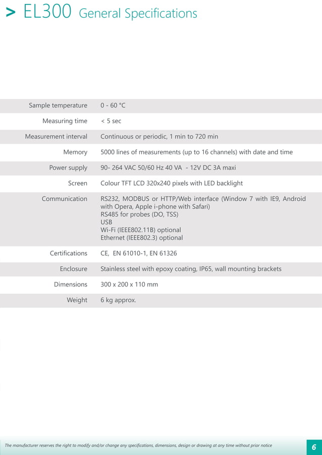 EL300 multi channel water controller-tethys datasheet | PDF
