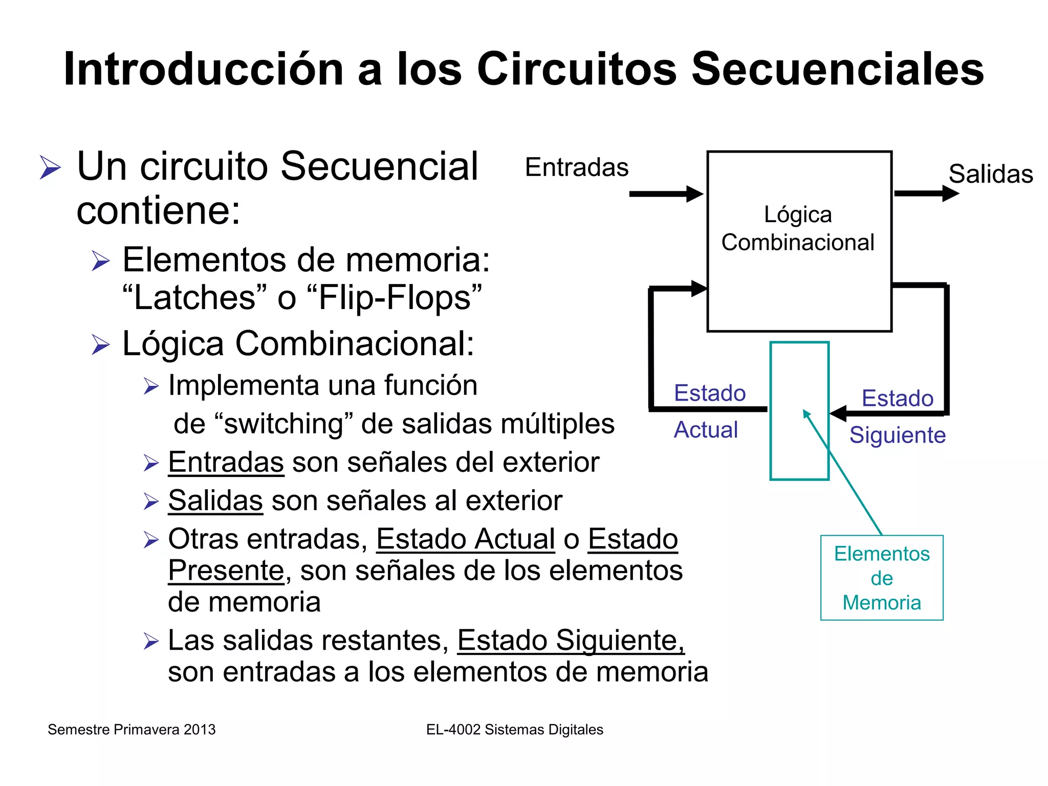 Electrónica digital: Elementos de memoria y análisis de circuitos secuenciales | PDF