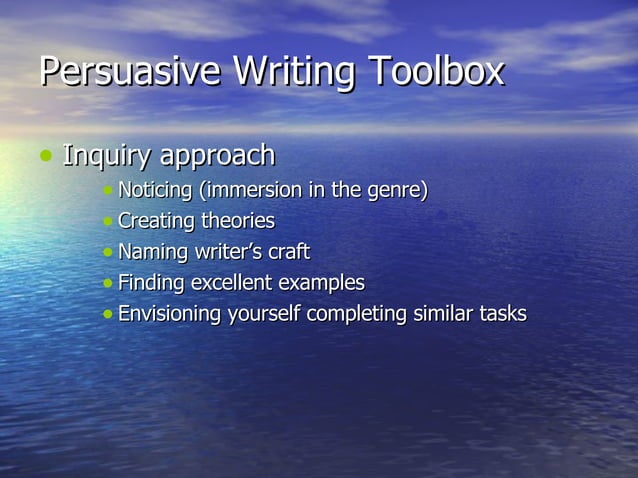 Ela Persuasive Writing Toolbox Overview | PPT