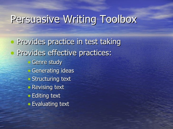 Ela Persuasive Writing Toolbox Overview