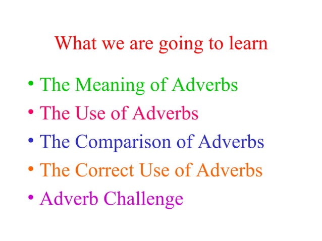 ELA Presentation on Adverbs | PPT
