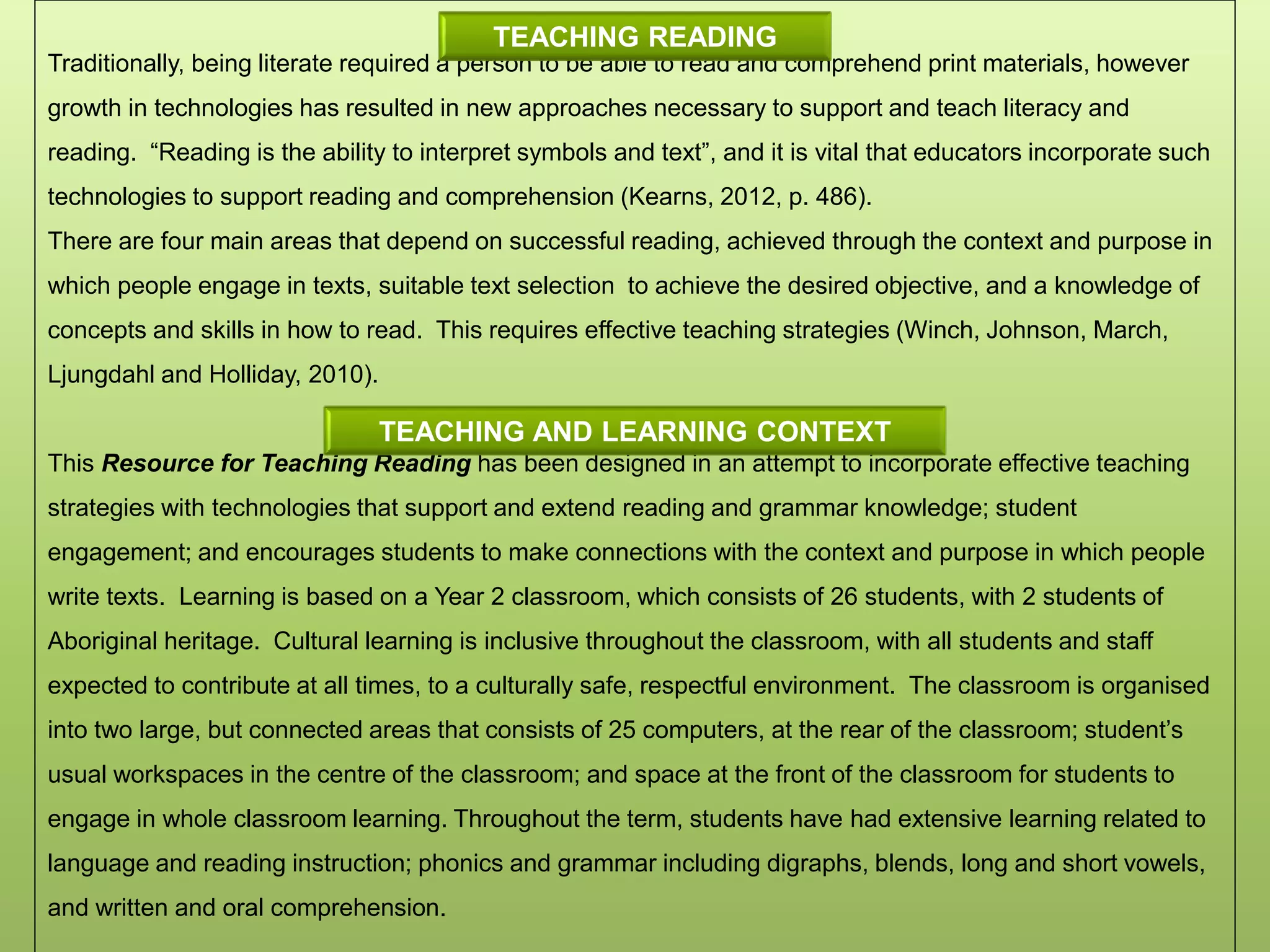 A Resource for Teaching Reading | PPTX
