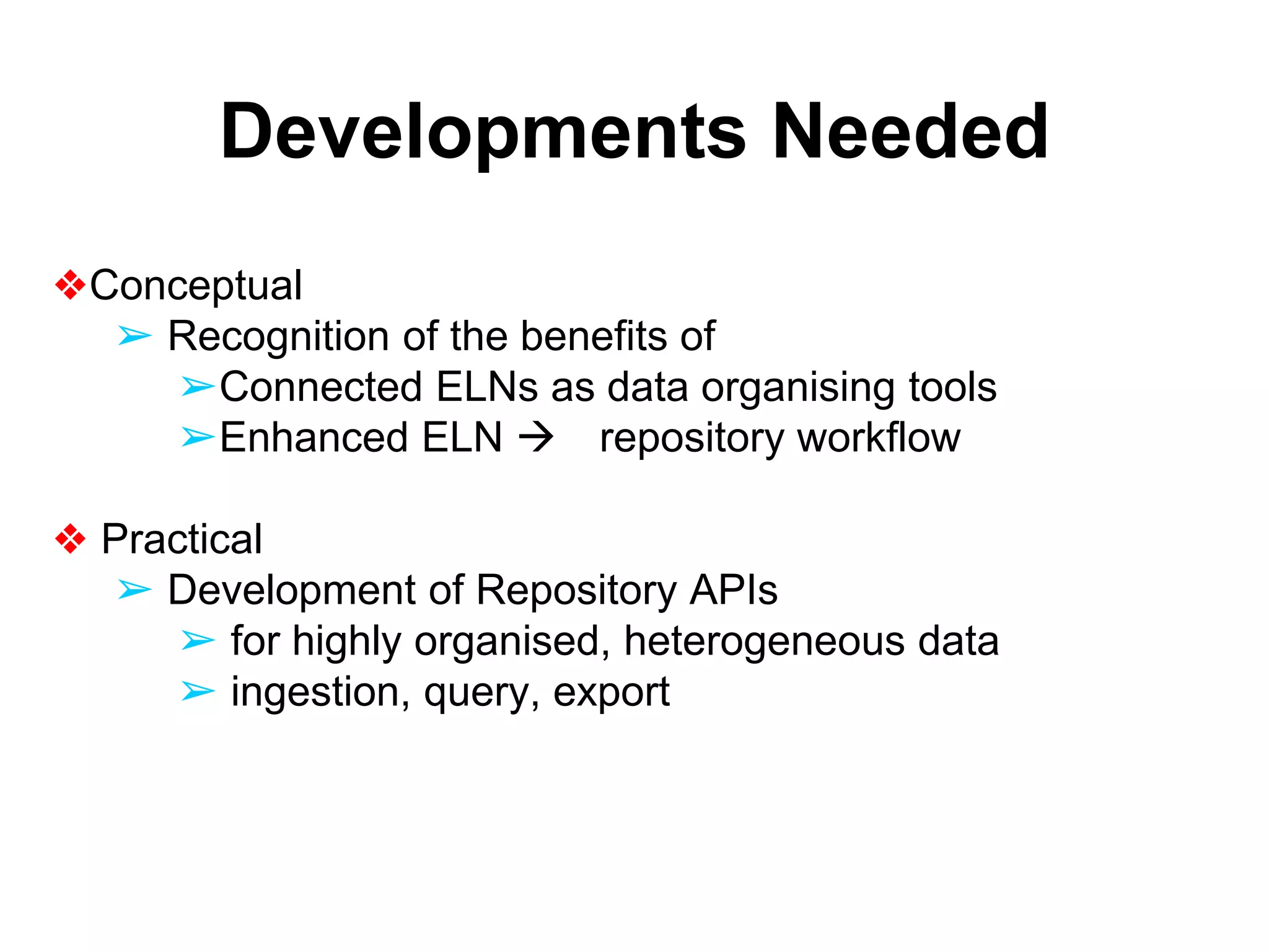 Integrating Repositories And Elab Notebooks Through An Open Science