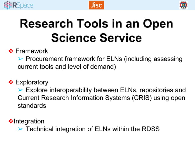 Integrating repositories and eLab notebooks through an open science framework | PPT