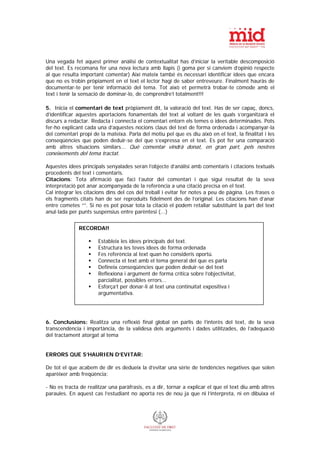 Elaboració d'un comentari de text | PDF