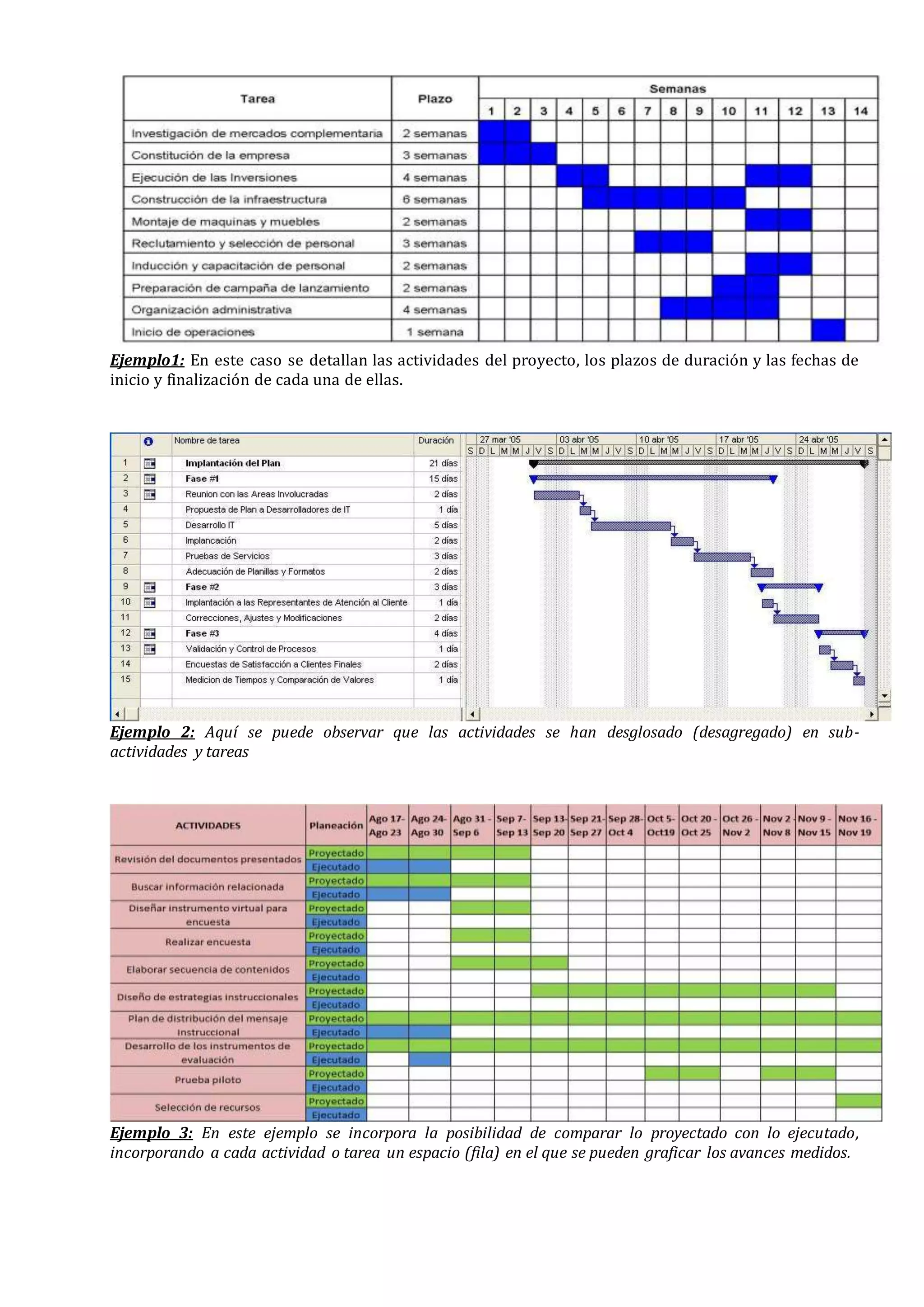 Elaboración diagrama de gantt | PDF