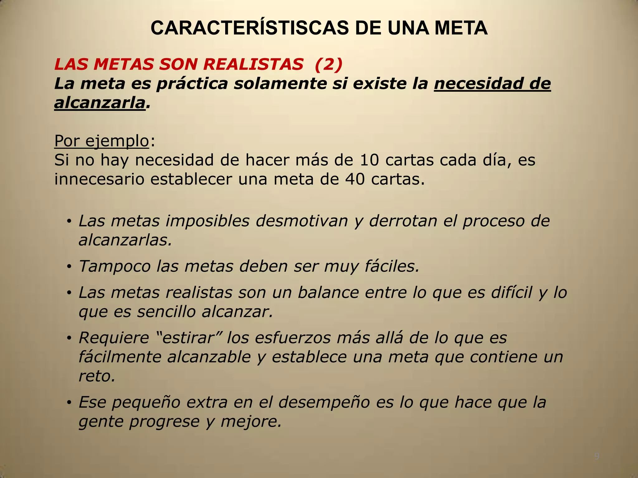 Elaboracion de metas | PPSX