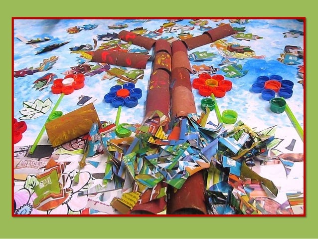 Elaboramos un mural de material reciclado 1° "A"