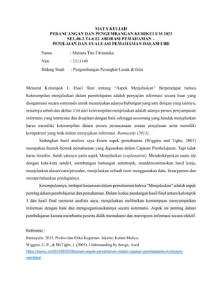 MATA KULIAH PENGEMBANGAN KURIKULUM | PDF