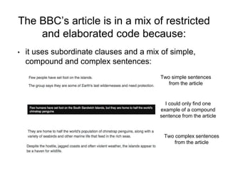 Elaborated and restricted codes | PPTX