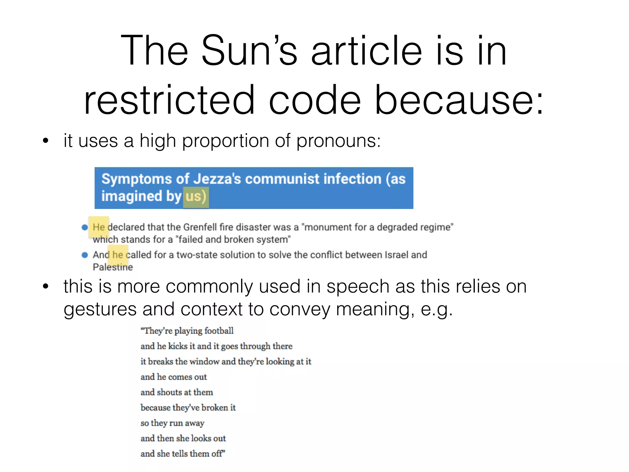 Elaborated and restricted codes | PPT