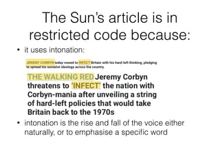 Elaborated and restricted codes | PPT