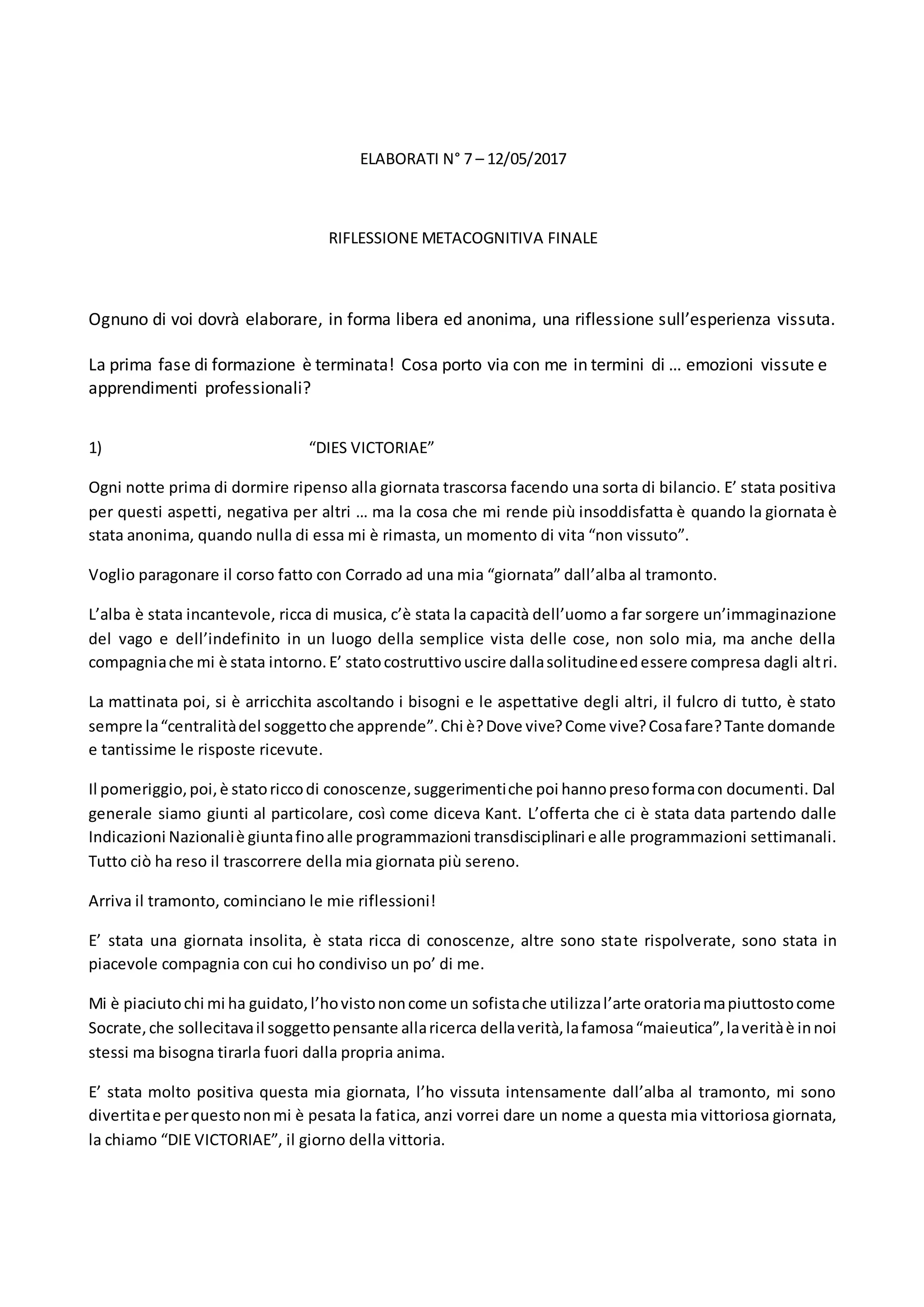 Autobiografie cognitive finali - Scafati | DOCX | Education