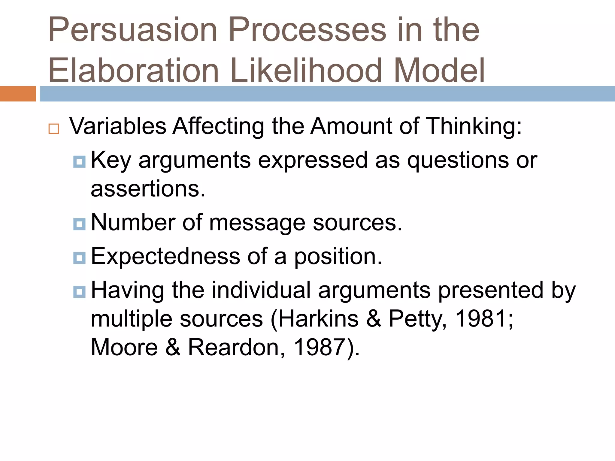 Elaboration likelihood model - a book chapter by Petty, Briniol and ...