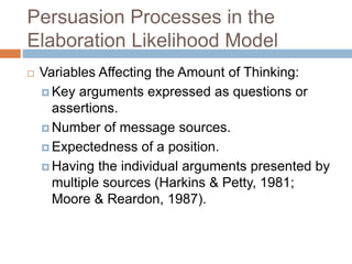 Elaboration likelihood model - a book chapter by Petty, Briniol and Priester | PPT