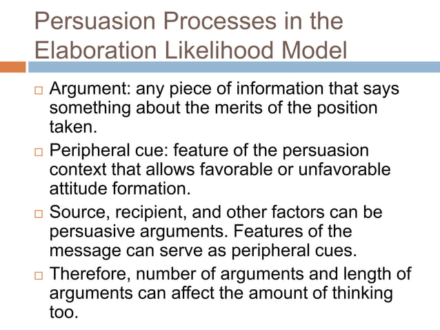 Elaboration likelihood model - a book chapter by Petty, Briniol and ...