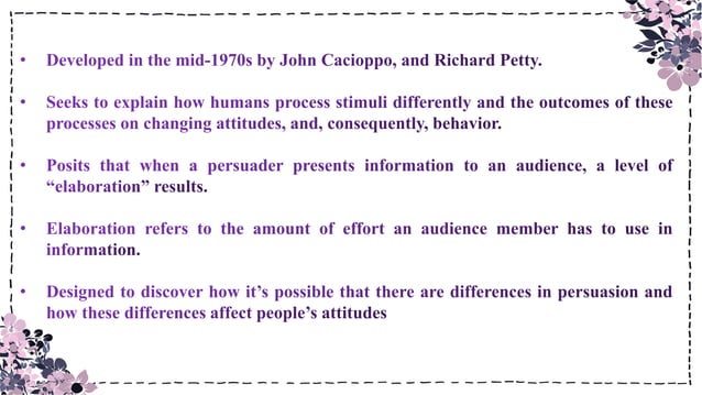 Elaboration Likelihood Model | PPTX