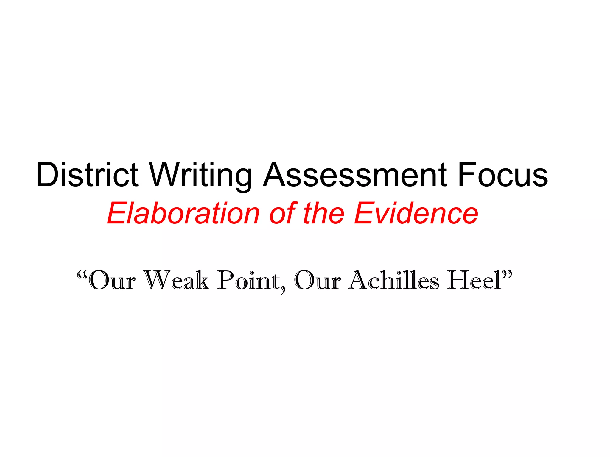 Elaboration of the evidence | PPT