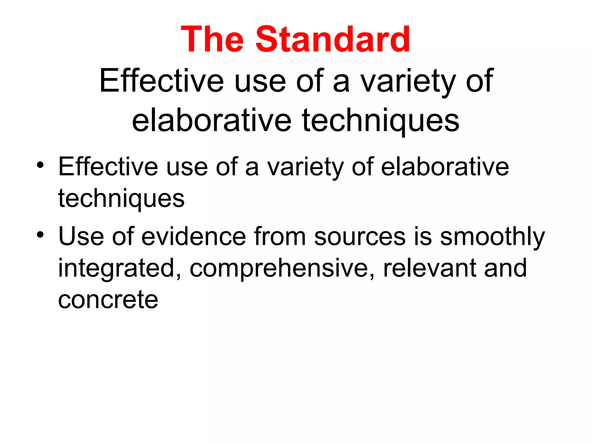 Elaboration of the evidence | PPT