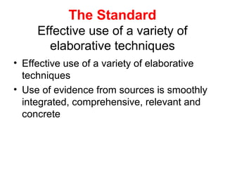 Elaboration of the evidence | PPT