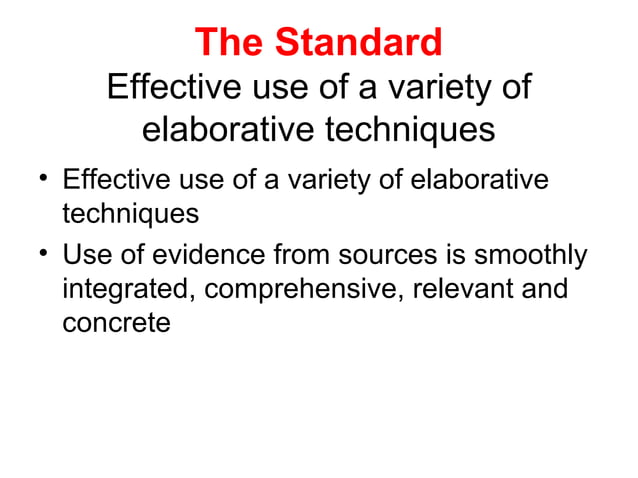 Elaboration of the evidence | PPT