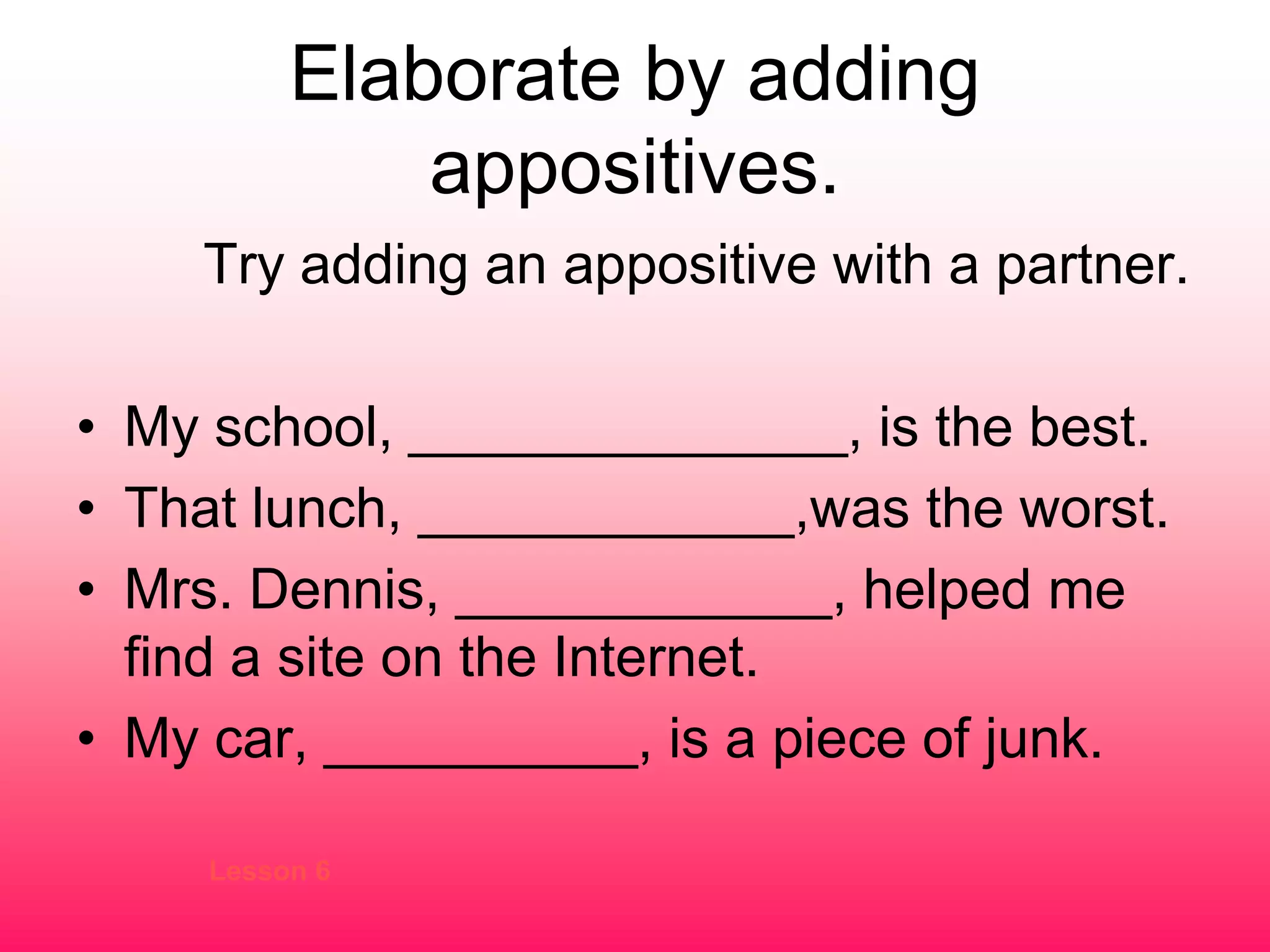 Elaboration within sentences and layering | PPSX