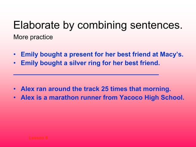 Elaboration within sentences and layering | PPSX | Education