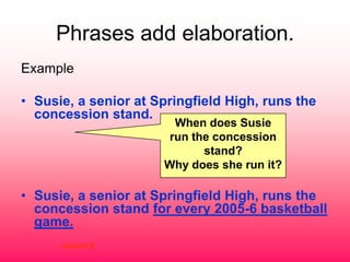 Elaboration within sentences and layering | PPT