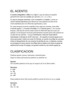 ACENTO EN LAS PALABRAS | DOCX