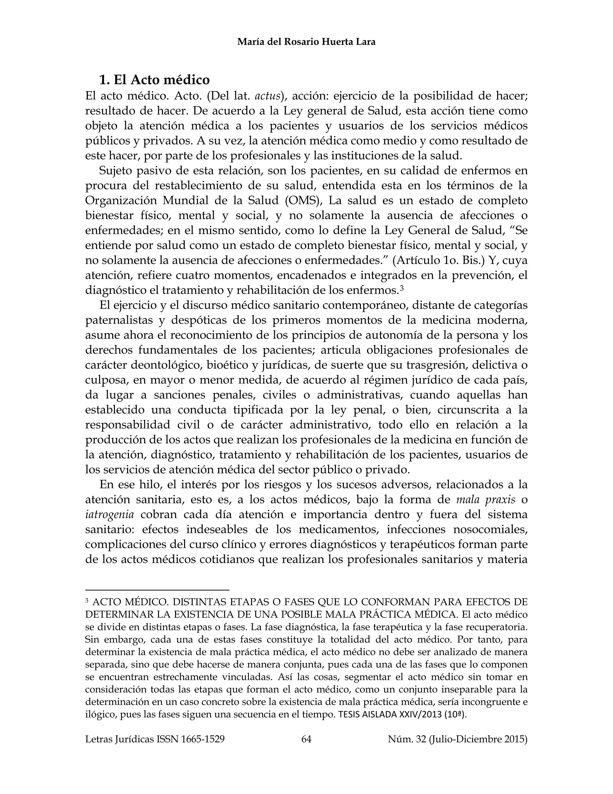 El acto medico y sus implicaciones civiles_IAFJSR | PDF