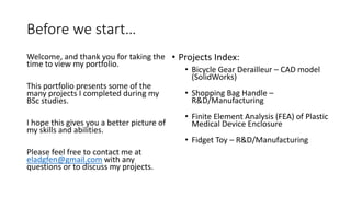 Elad Gefen Mechanical Engineering Design Portfolio | PPTX