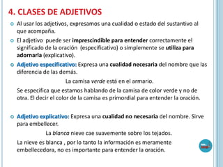 El adjetivo | PPTX