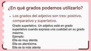 El adjetivo: tipos, características y ej | PPT