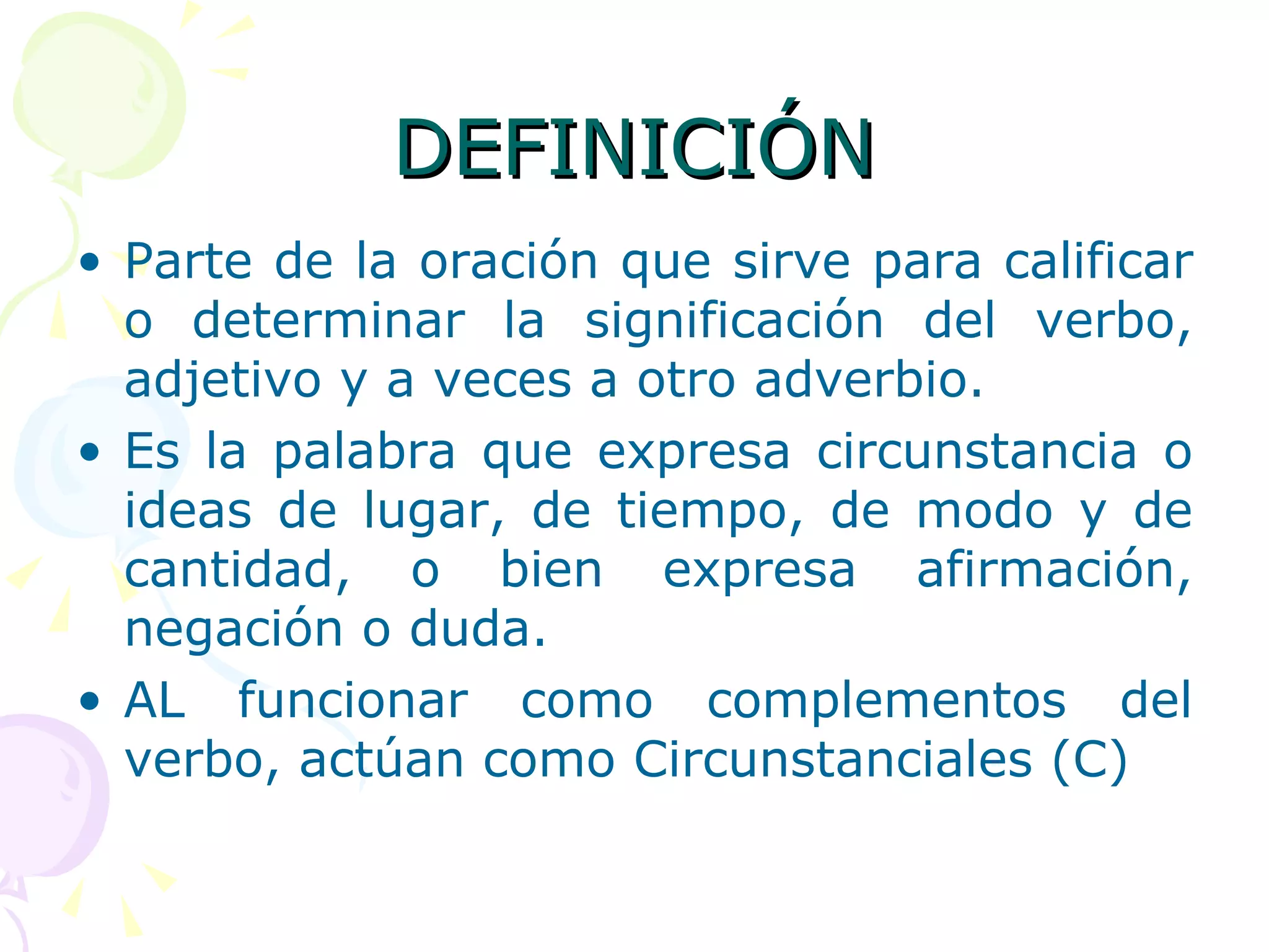 El Adverbio | PPT