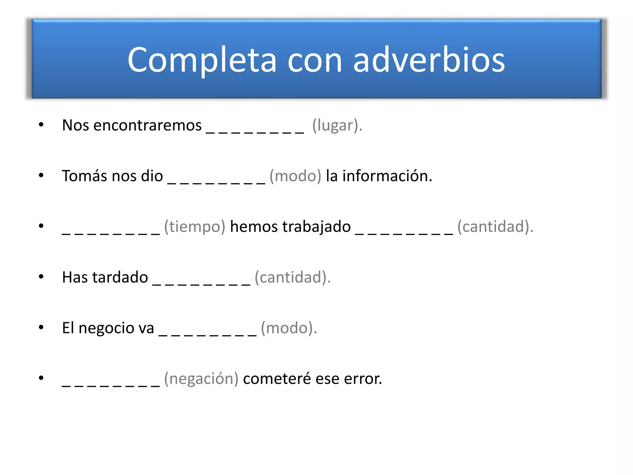El adverbio | PPT | Descarga Gratuita