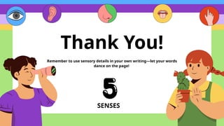ELA English Creative Writing Sensory Imagery Interactive Presentation ...