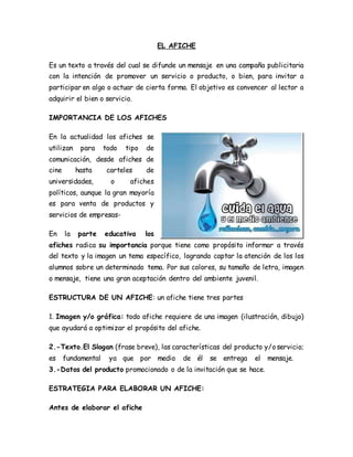 EL AFICHE Definición, Estructura, Ejemplos, 56% OFF