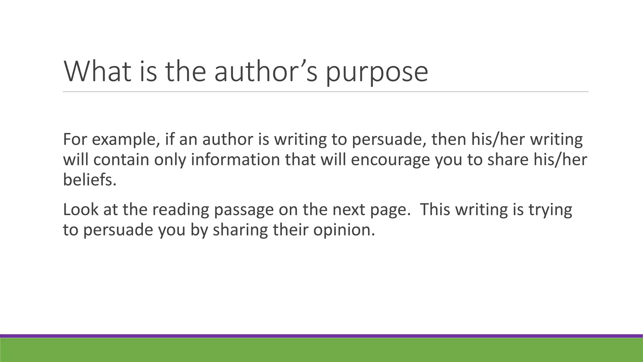 Ela grade 4 lesson 1 Author's Purpose | PPTX