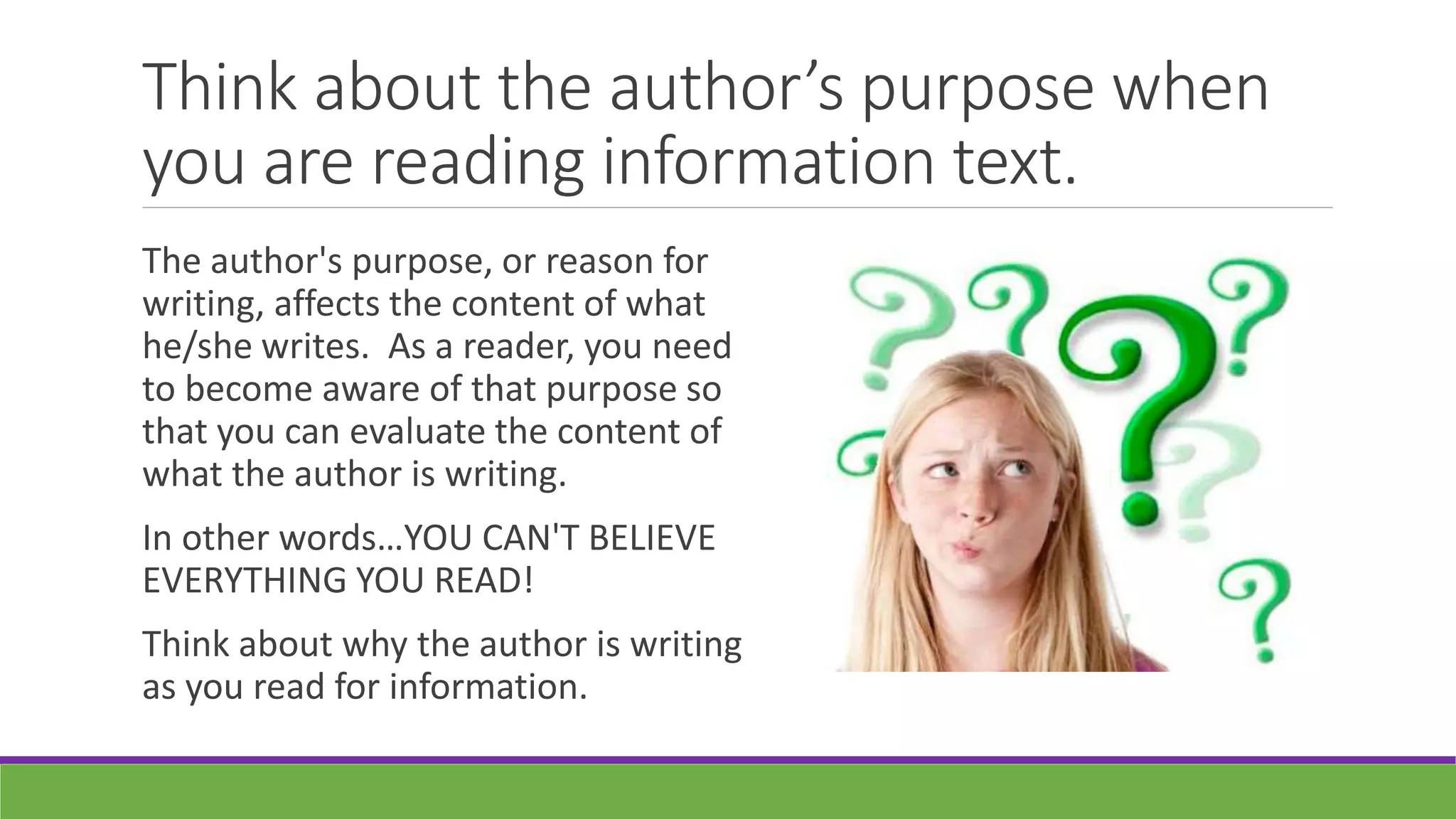 Ela grade 4 lesson 1 Author's Purpose | PPTX