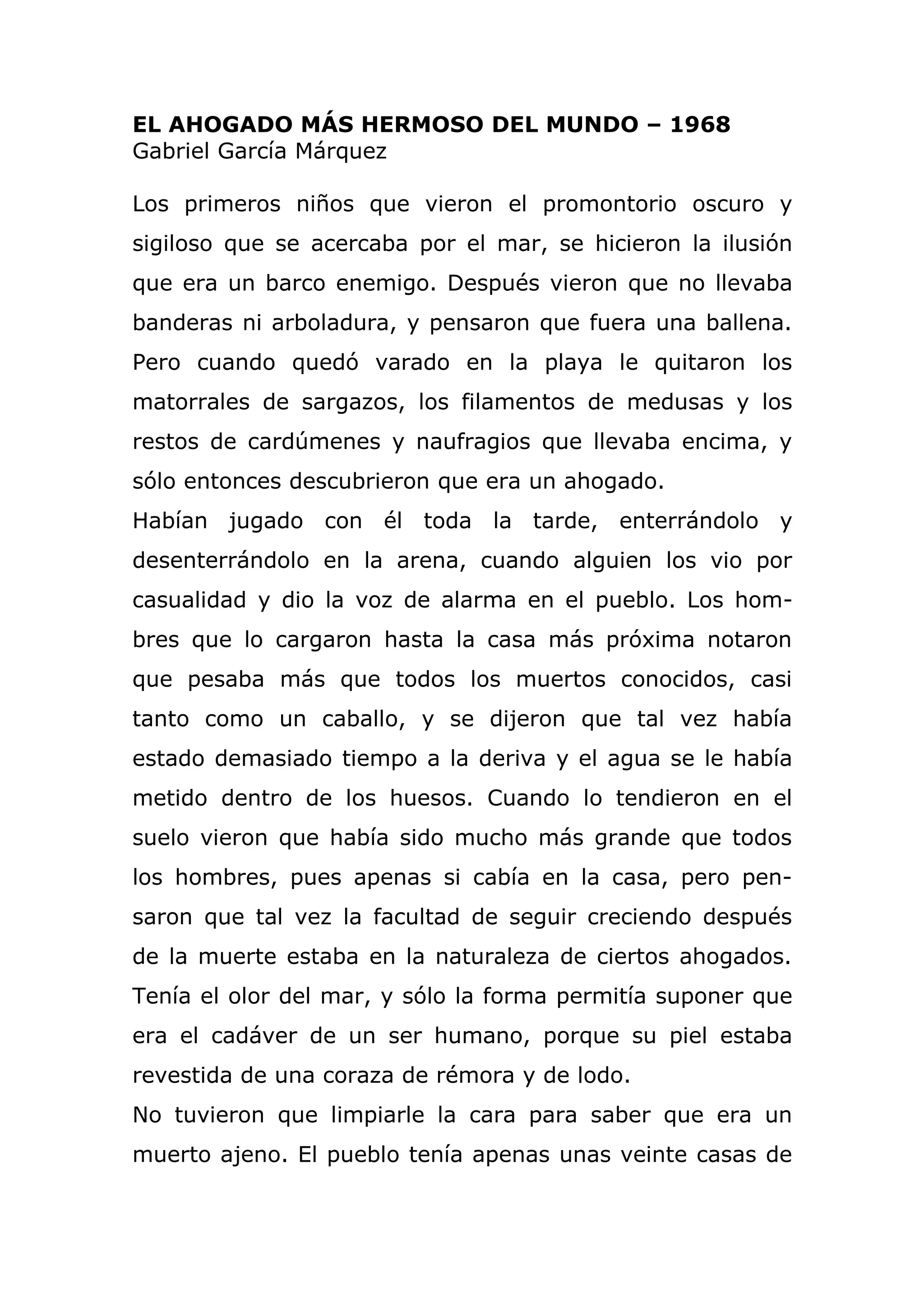 El ahogado más hermoso del mundo | DOC