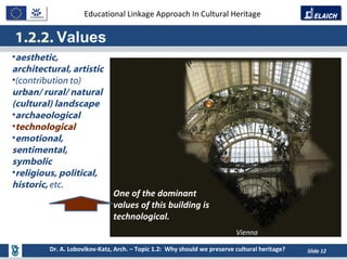 Elaich module 1 topic 1.2 - Why should we preserve cultural heritage? | PPT