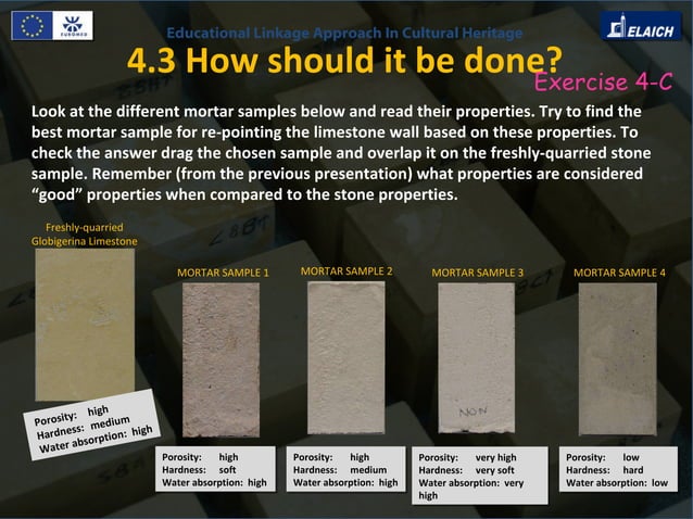 Elaich module 4 exercise 4.c - Choose the mortar mix | PPT